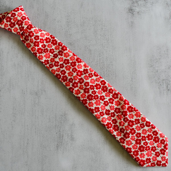 Candy Dipped Tie | Handmade Men's Accessories | Red Floral Print ...